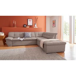 DOMO collection Ecksofa &raquo;Lagoa, moderne Sitzheftung, bequem und komfortabel, L-Form&laquo; wahlweise mit Bettfunktion, frei im Raum stellbar, gro&szlig;e 
