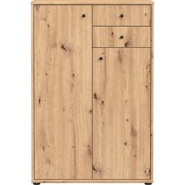 FORTE Kommode &raquo;Tempra, Kommode, 2 T&uuml;ren, 2 Schubk&auml;sten, viel Stauraum&laquo; Breite 73,7 cm braun B/H/T: 73,7cm x 111,1cm x 34,8cm, 2 Stk., 2 Stk.