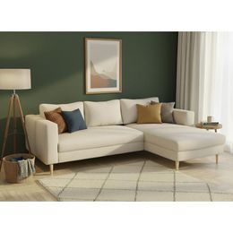 Trendmanufaktur Ecksofa &raquo;Amazing, wahlw. mit Schlaffunktion & Bettkasten, Fu&szlig; Buche lackiert&laquo; Recamiere beidseitig montierbar, L-Form,in Cord o. 