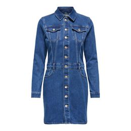 Only Damen Only Jeanskleid &raquo;ONLELLEN L/S SHORT STRETCH DNM DRESS PIM&laquo; Brusttaschen Eingrifftaschen slim fit blau S, N-Gr
