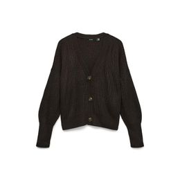 V&eacute;ro Moda Vero Moda Damen Strickjacke &raquo;VMLEA LS V-NECK CUFF CARDIGAN NOOS&laquo; Kunstfaser, regular fit braun XS