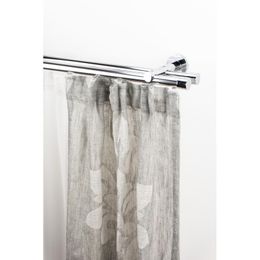 Garesa Gardinenstange &raquo;EASY&laquo; &Oslash; 20 mm 2 l&auml;ufig-l&auml;ufig Wunschma&szlig;l&auml;nge Vorhanggarnitur-Innenlauf, verl&auml;ngerbar, Wandmontage, Kappe, Aluminium grau 
