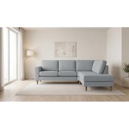 OTTO home Ecksofa &raquo;Tvinno&laquo; im skandinavischen Stil, L-Form, mit Massivholzf&uuml;&szlig;en, Breite 230 cm grau 100% polyester B/H/T: 230cm x 87cm x 218cm, 