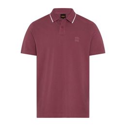 BOSS Orange Herren BOSS Orange Poloshirt &raquo;Passerford Regular Fit Contrast&laquo; Contrast Classic Stretch Pique Polo, pflegeleicht rot S