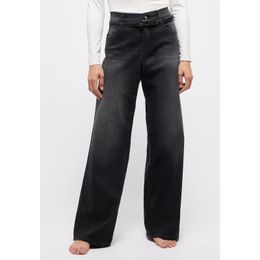 Angels Damen Angels Relax-fit-Jeans &raquo;LIZ CITY&laquo; weite Passform, mit integriertem G&uuml;rtel, aus Baumwollmischung schwarz 40, L&auml;nge 28