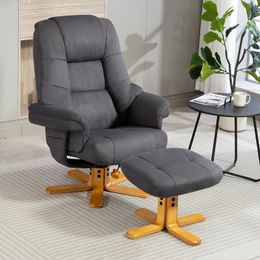Duo Collection TV-Sessel &raquo;Bordeaux&laquo; mit Hocker und Relaxfunktion, 360 Grad drehbar grau Luxus-Microfaser (100% Polyester) Microfaser Struktur,mit Hocker,360 Grad 