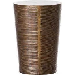 GUTMANN FACTORY Beistelltisch &raquo;Coffee, Bestelltisch, rund &Oslash; 31 cm&laquo; Couchtisch mit dekorativen Zierfr&auml;sungen grau B/H/T: 31cm x 45cm x 31cm