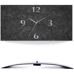 Artland Wanduhr &raquo;Granit-Gestein-Anthrazit&laquo; wahlweise mit Quarz- oder Funkuhrwerk, lautlos ohne Tickger&auml;usche schwarz B/H/T: 60cm x 30cm x 0,3cm, Quarzuhr