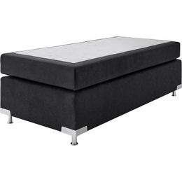 Westfalia Schlafkomfort Boxspringbett &raquo;Holland&laquo; ohne Kopfteil, frei im Raum stellbar schwarz Microvelours (100% Polyester) Microvelours Ohne Topper, Liegefl&auml;che B/L: 90cm x 