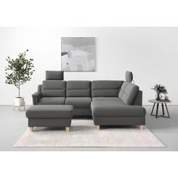 Sit & More sit&more Ecksofa &raquo;Far&ouml; L-Form&laquo; inklusive Federkern, wahlweise mit Schlaffunktion und Bettkasten grau B/H/T: 251cm x 90cm x 187cm, Luxus-Microfaser 