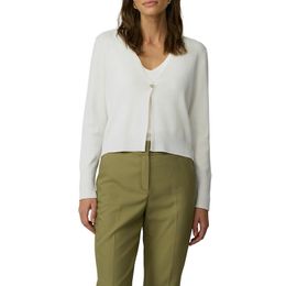 s.Oliver BLACK LABEL Damen s.Oliver BLACK LABEL Strickjacke kurz, mit 1-Knopf-Verschluss wei&szlig; 48