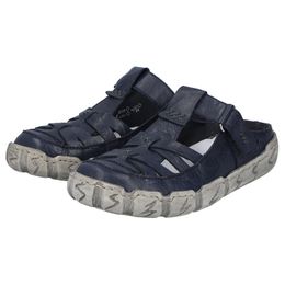 Rieker Damen Clog Sabot, Sommerschuh, Schlappen, Hausschuh mit Ziern&auml;hten blau 36