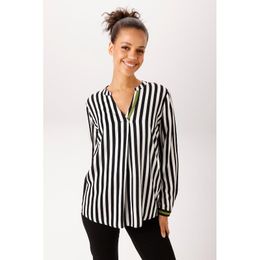 Aniston Casual Damen Aniston CASUAL Schlupfbluse im Streifen-Dessin - NEUE KOLLEKTION schwarz-wei&szlig; 48