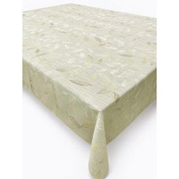 OTTO home Tischdecke &raquo;Raffon&laquo; Leinen Optik mit Blattmotiv, Wohn - Esszimmer Dekoration beige Polyester B/L: 200cm x 135cm, 1 Stk.
