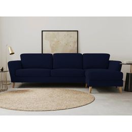 OTTO home Ecksofa &raquo;MARSEILLE (279/152cm),L-Form, Rec. rechts/links, verschiedene Bez&uuml;ge&laquo; Massivholzbeine Eiche, Landhausstil, Wellenunterfederung blau