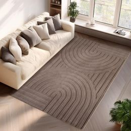 Ayyildiz Teppiche Teppich &raquo;POMPEI 1611, auch als L&auml;ufer&laquo; rechteckig 12 mm H&ouml;he weiche pflegeleichte Oberfl&auml;che, Hoch-Tief-Struktur, Kurzflor beige Microfaser B : 160cm 