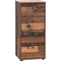 FORTE Kommode &raquo;Tempra, Kommode, 4 Schubk&auml;sten, H&ouml;he 85,5 cm&laquo; Breite 38,6 cm braun B/H/T: 38,6cm x 85,5cm x 34,8cm, 4 Stk.