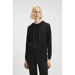 Hugo Underwear Damen HUGO Underwear Sweatjacke Kapuze, Rei&szlig;verschluss, gerade geschnitten schwarz L