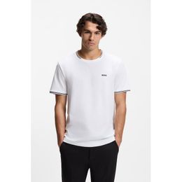 BOSS Green Herren BOSS Green T-Shirt &raquo;Taul Stretch-Baumwoll-Pique&laquo; aus softem Stretch-Baumwoll-Piqu&eacute;, Regular Fit, K&uuml;hlend wei&szlig; XL