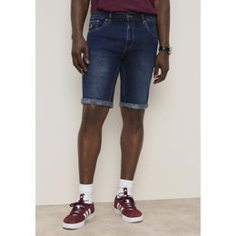 Delmao Herren DELMAO Jeansshorts gerade geschnittene Beine, Regular-Fit, kniefreie L&auml;nge 44, N-Gr