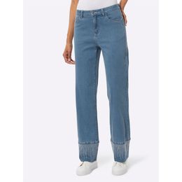CR&Eacute;ATION L CREATION L Damen 5-Pocket-Jeans, blau, Gr. 18, unifarben, 56% Baumwolle, 19% Polyester, 14% Lyocell, 10% Viskose, 1% Elasthan, Jeans