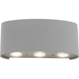 Paul Neuhaus Au&szlig;en-Wandleuchte &raquo;CARLO&laquo; LED-Board 1 Stk. Warmwei&szlig; Schutzart IP 54, F&uuml;r Au&szlig;en- und Innenbereich grau 6, H: 8cm, 1 Stk.