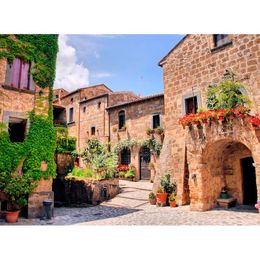 papermoon Fototapete &raquo;Italian Old Village&laquo; glatt bunt Vlies B/L: 4m x 2,6m, Bahnen: 8 Stk.