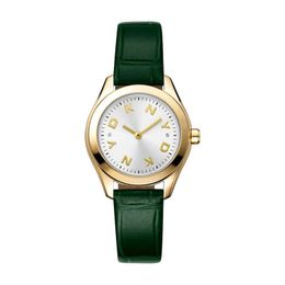 DKNY Damen DKNY Quarzuhr &raquo;Astoria Logo&laquo; Armbanduhr, Damenuhr, Lederarmband, analog gr&uuml;n Einheitsgr&ouml;&szlig;e