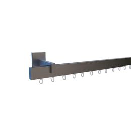 Indeko Gardinenstange &raquo;Bern&laquo; 1 l&auml;ufig-l&auml;ufig Wunschma&szlig;l&auml;nge Innenlauf Komplett-Set inkl. Gleitern und Montagematerial silber Aluminium B/L: 250cm, 1 