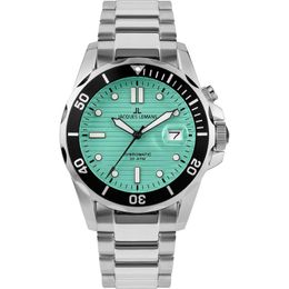 Jacques Lemans Herren Kineticuhr &raquo;Hybromatic&laquo; Armbanduhr, Herrenuhr, Edelstahlarmband, analog, Tag silber Einheitsgr&ouml;&szlig;e