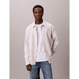 Calvin Klein Herren Flanellhemd &raquo;LS MELANGE FLANNEL EASY SHIRT&laquo; Mit Rundhalsausschnitt, regular fit wei&szlig; XXL, N-Gr