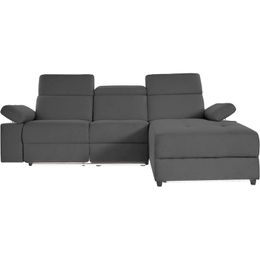 Home Affaire Ecksofa &raquo;Kilado, L-Form,&laquo; mit Relaxfunktion, verstellbarer Armlehne, Kopfteilverstellung grau Struktur fein (95% Polyester 5%Nylon) B/H/T
