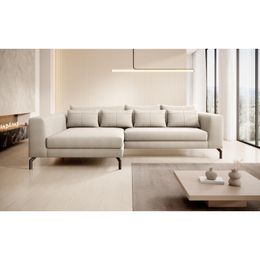 Home Affaire Ecksofa &raquo;Cross, mit softem Sitz, L-Form, wendbare Zierkissen, Breite 284 cm&laquo; Couch mit vielen Kissen, stylische Kreuznaht, elegante 