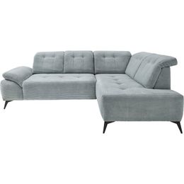 Home Affaire Ecksofa &raquo;Lazio modern und bequem, schmale Armlehnen, tolle Detailverarbeitung&laquo; zwei verschiedene Fu&szlig;farben w&auml;hlbar grau 93% Polyester, 7%