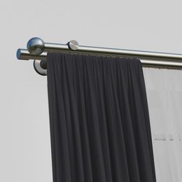 Indeko Gardinenstange &raquo;Colombes&laquo; 2 l&auml;ufig-l&auml;ufig Wunschma&szlig;l&auml;nge Innenlauf Komplett-Set inkl. Gleitern und Montagematerial silber Aluminium B/L: 240cm,