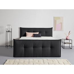 Home Affaire Boxbett &raquo;Kederleicht&laquo; inklusive Fu&szlig;teil, Bettkasten & Topper, in 4 Breiten und 2 H&auml;rtegraden grau Struktur, Liegefl&auml;che B/L: 180cm x 