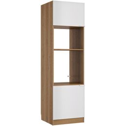 Mikrowellenumbauschrank &raquo;EDEN Mikrowellnumbauschrank&laquo; Mikrowellenumbauschrank, Breite 60, 2 T&uuml;ren braun Holzwerkstoff Eiche Helvezia Nachbildung, B/H/