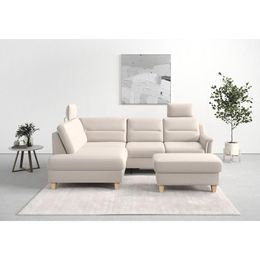 Sit & More sit&more Ecksofa &raquo;Far&ouml; L-Form&laquo; inklusive Federkern, wahlweise mit Schlaffunktion und Bettkasten grau B/H/T: 251cm x 90cm x 187cm, Luxus-Microfaser 