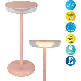 N&auml;ve n&auml;ve LED Tischleuchte &raquo;Pasi&laquo; LED-Modul 1 Stk. Warmwei&szlig; dimmbar per Ber&uuml;hrungssensor, Memoryfunktion, Akku, USB-C-Ladekabel rosa 1, &Oslash; 11cm H: 26,4cm, 1