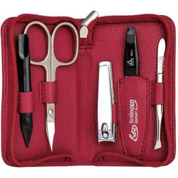 ERBE&reg; Erbe Unisex ERBE Manik&uuml;re-Etui &raquo;Siena&laquo; Hochwertiges Lederetui mit pr&auml;zisen, professionellen Nagelwerkzeugen. rot B/H/T: 100mm x 65mm x 25mm 5