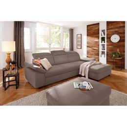 OTTO home Polsterhocker &raquo;Mauritius&laquo; passend zur "Mauritius"-Serie, auch mit "Soft clean"-Bezug grau Struktur fein (100% Polyester);Luxus-Microfaser 