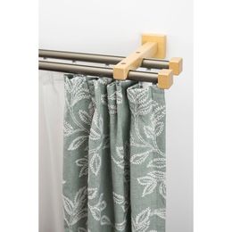 Garesa Gardinenschiene &raquo;Cubus, Quad Innenlauf&laquo; 2 l&auml;ufig-l&auml;ufig Wunschma&szlig;l&auml;nge Innenlauf-Vorhanggarnitur, verl&auml;ngerbar, Holz-Aluminium beige B/L: 330cm