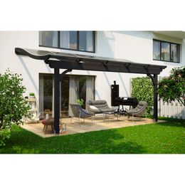 Skan Holz Terrassendach &raquo;Verona&laquo; grau Polycarbonat (PC) B/H/T: 541cm x 265cm x 239cm, farbig lasiert
