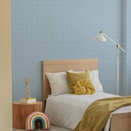 SUPERFRESCO EASY Vliestapete &raquo;Kariert&laquo; neutral glatt 10mx52cm (ca. 5m2) blau Vlies B/L: 0,52m x 10m, Rollen: 1