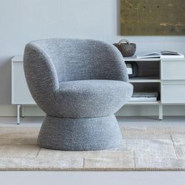 Woood Drehsessel &raquo;Shuffle&laquo; Tragkraft 150 kg, Gute Verschlei&szlig;festigkeit, Sanduhr-Formgebung grau Webstoff, Drehfunktion, B/H/T: 73cm x 72cm x 71cm