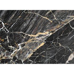 Livingwalls living walls Fototapete &raquo;Designwalls Black gelb Marble&laquo; glatt Vlies, Wand, Schr&auml;ge, Decke schwarz Vlies B/L: 3,5m x 2,55m