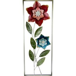 I.GE.A. Wanddekoobjekt &raquo;Blumen&laquo; rosa Metall B/H/T: 28cm x 73cm x 4cm