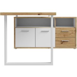 FORTE Schreibtisch &raquo;Keflav&laquo; Breite 124,2 cm wei&szlig; B/H/T: 160cm x 74,1cm x 75cm