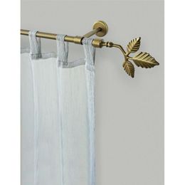 Garesa Gardinenstange &raquo;SHEET&laquo; &Oslash; 16 mm 1 l&auml;ufig-l&auml;ufig Wunschma&szlig;l&auml;nge Vorhanggarnitur, verl&auml;ngerbar, Knopf mit Bl&auml;tter, ohne Ringe gold Metall B/L: 