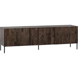 Woood Lowboard &raquo;Bono mit Eschenfurnier und 3 T&uuml;ren&laquo; Eschenfurnier mit Beizung, Tragkraft Deckplatte 30 kg braun FSC -zertifiziertes Massivholz B/H/T: 